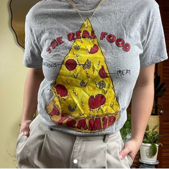 Tops | Pizza Food Pyramid Graphic Tee | Poshmark